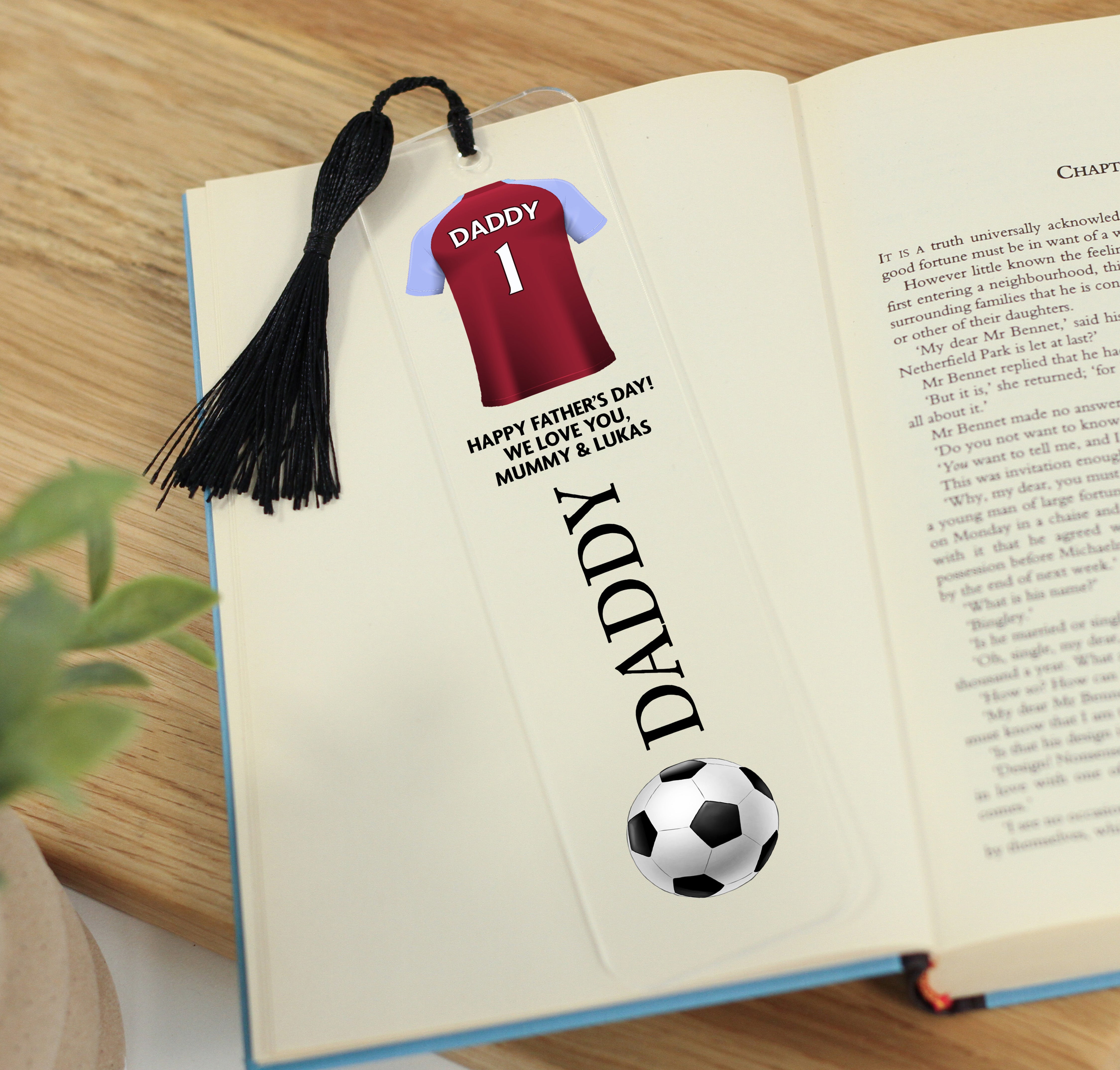 Personalised Happy Father's Day Gift, Football Themed Gift from Son/Da ...