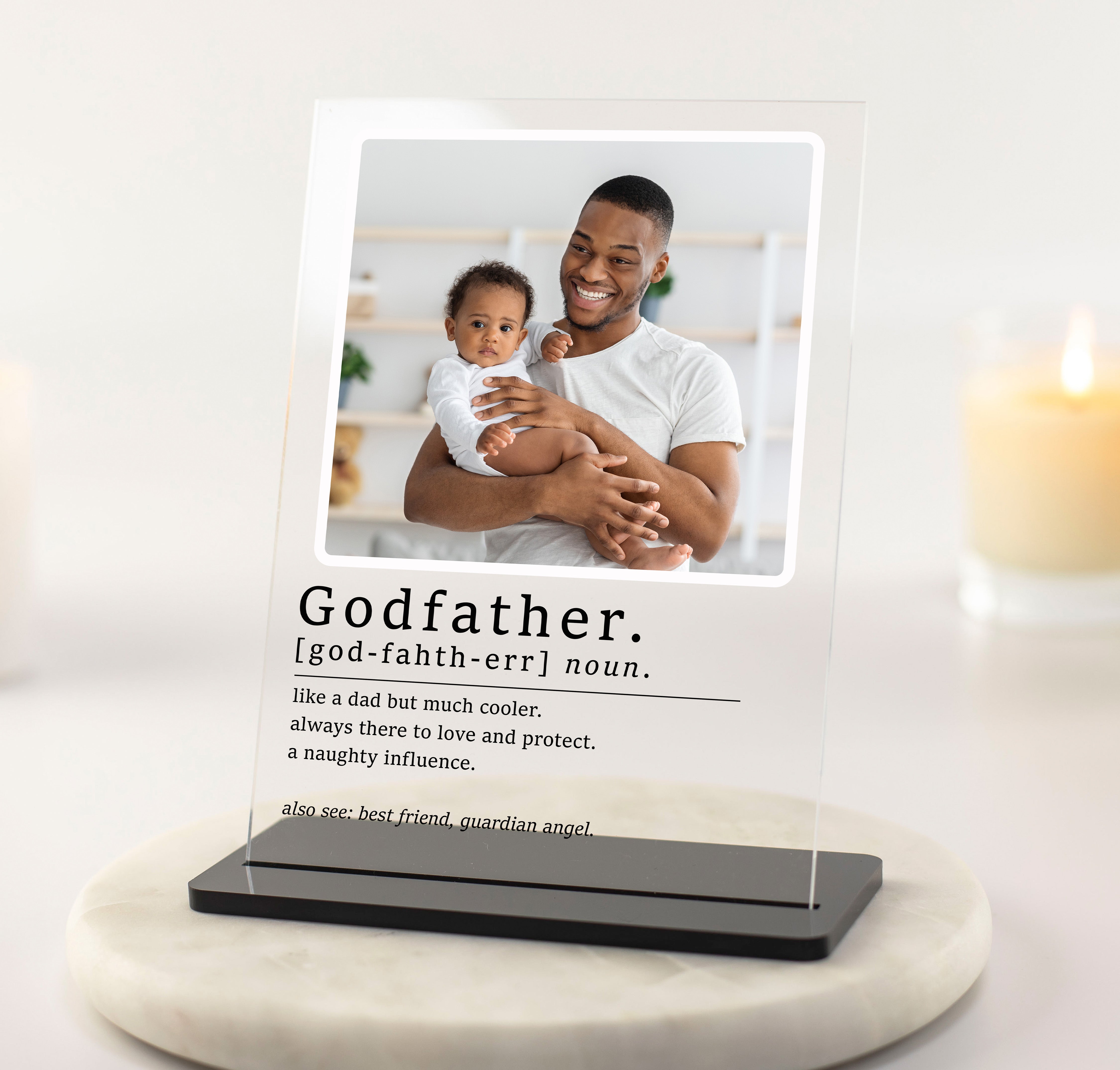 Godfather Definition Photo - Acrylic Plaque with stand – PersonalisedBee