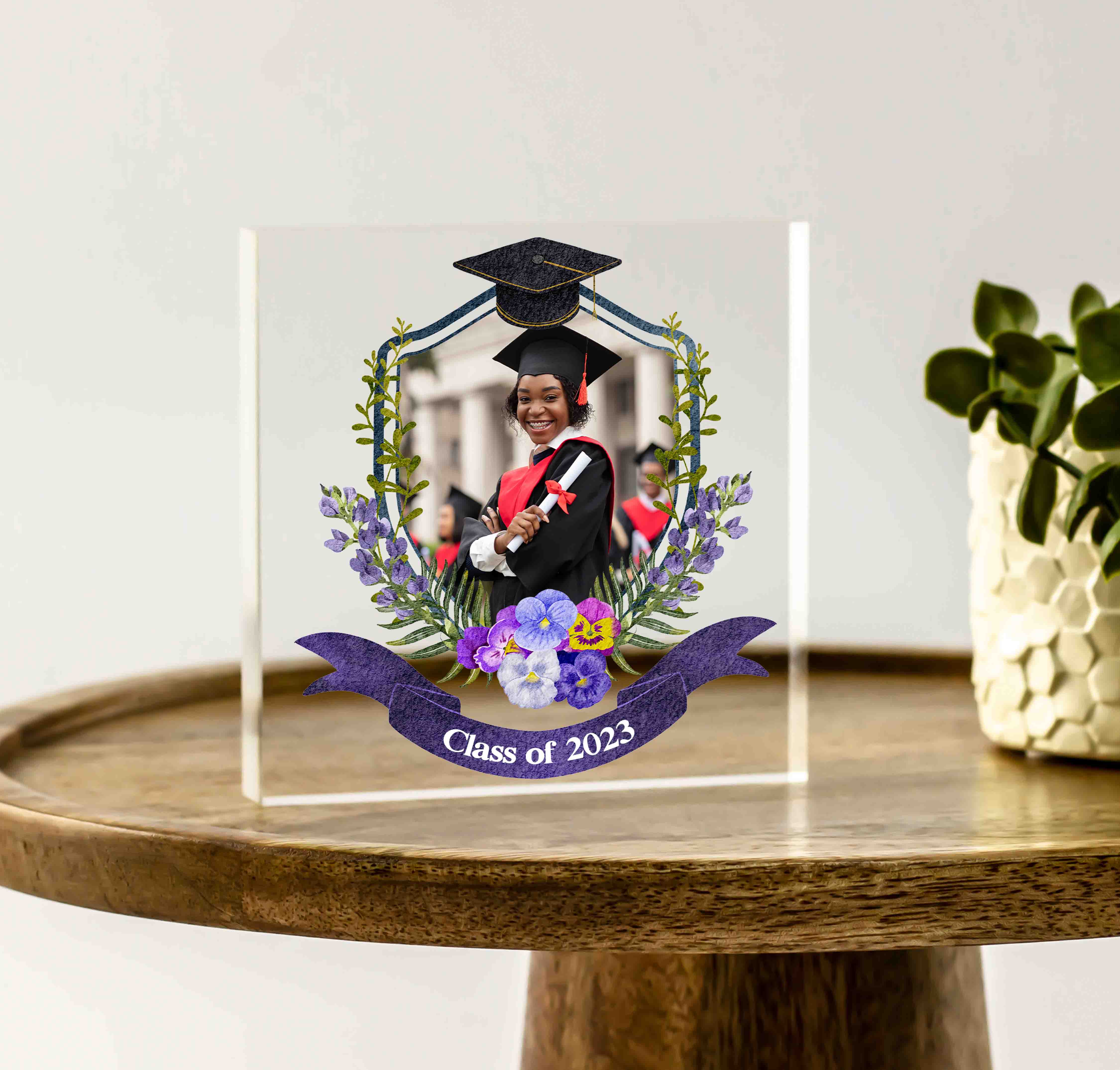 Personalised Graduation Crest Illustration - Acrylic Photo Block ...