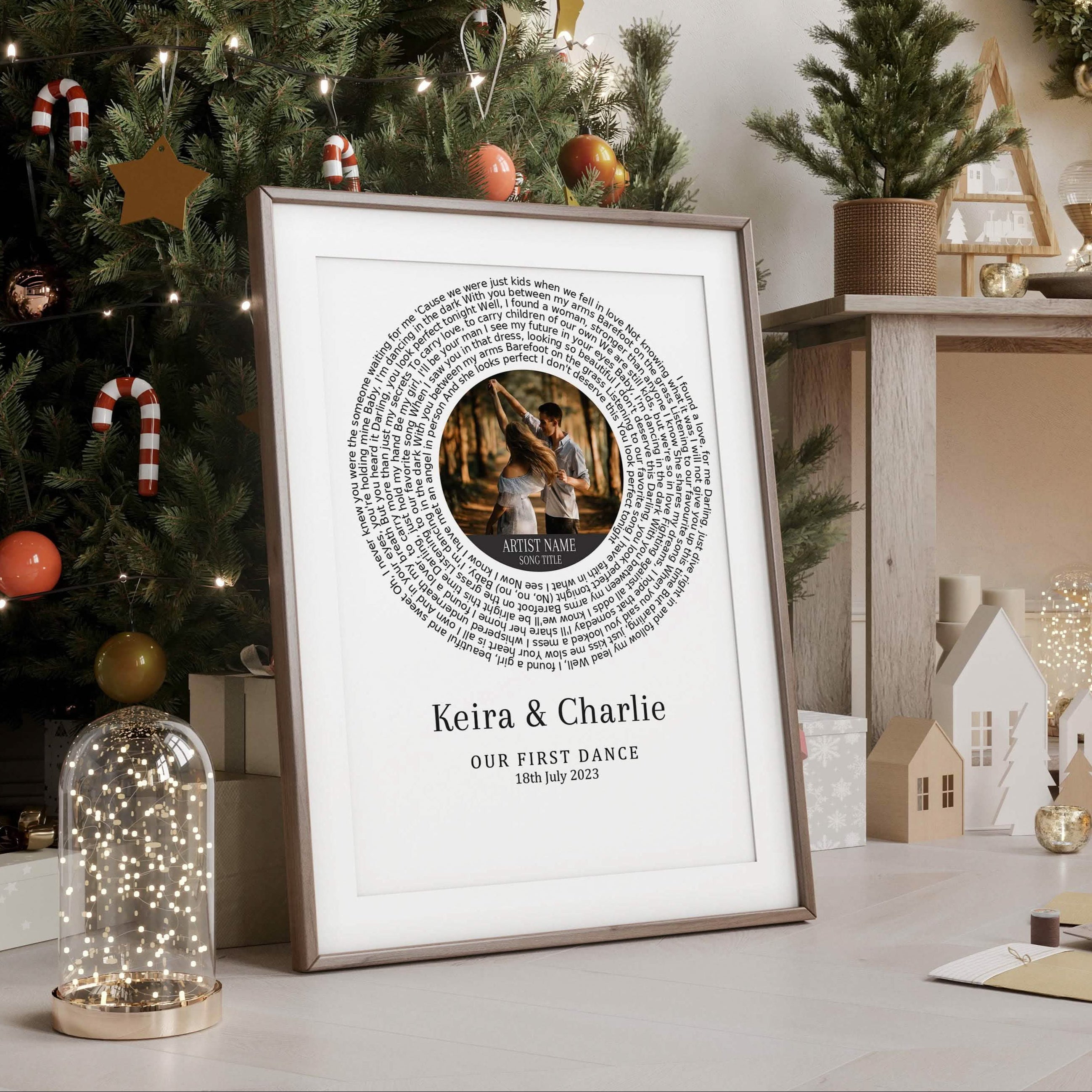 Personalised Song Lyrics with own photo Print, Custom Music Gift, Gift ...