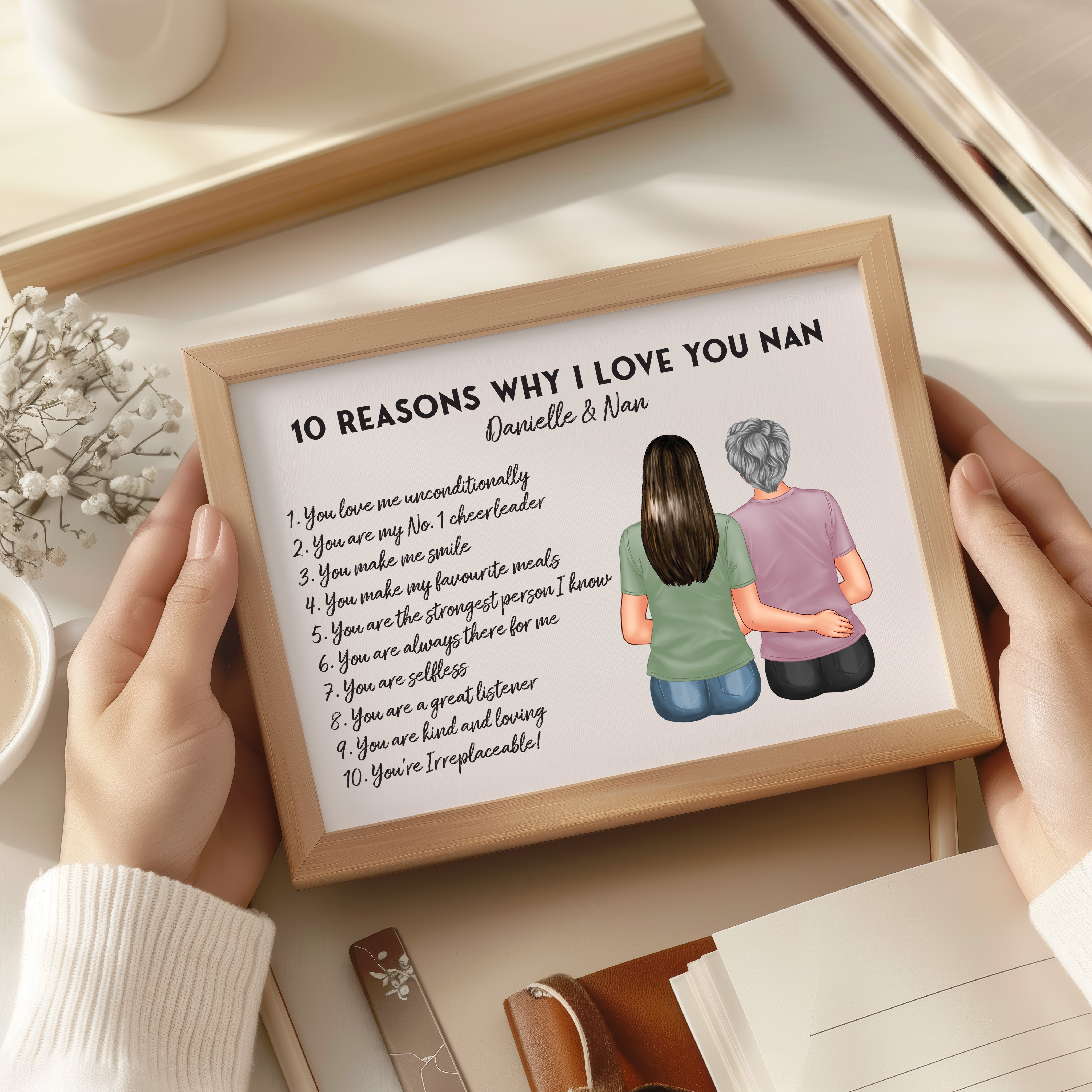 10 Reasons why I love you Nan Gift Custom Portrait Print – PersonalisedBee