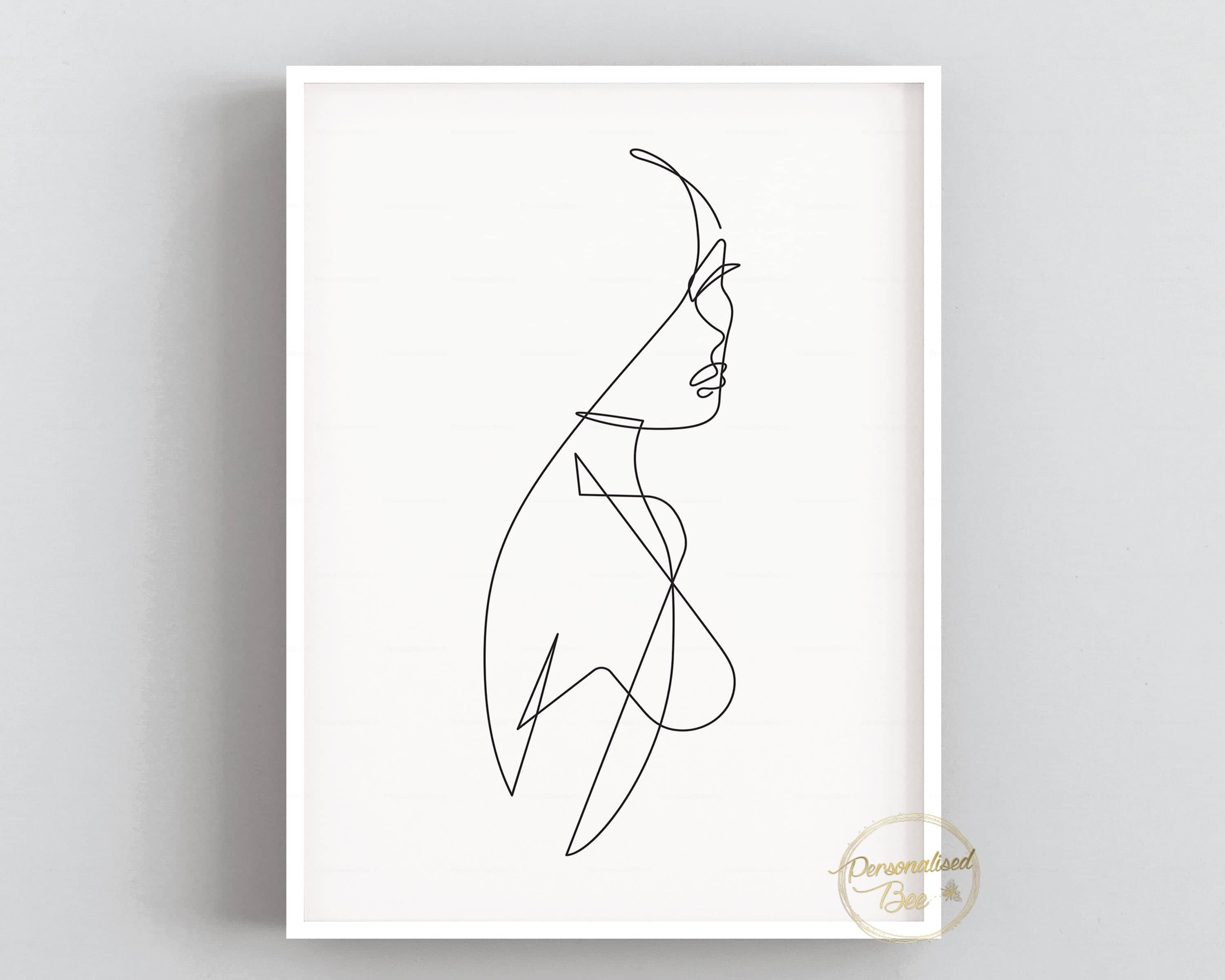 Woman Line Art Abstract Print - Side – PersonalisedBee