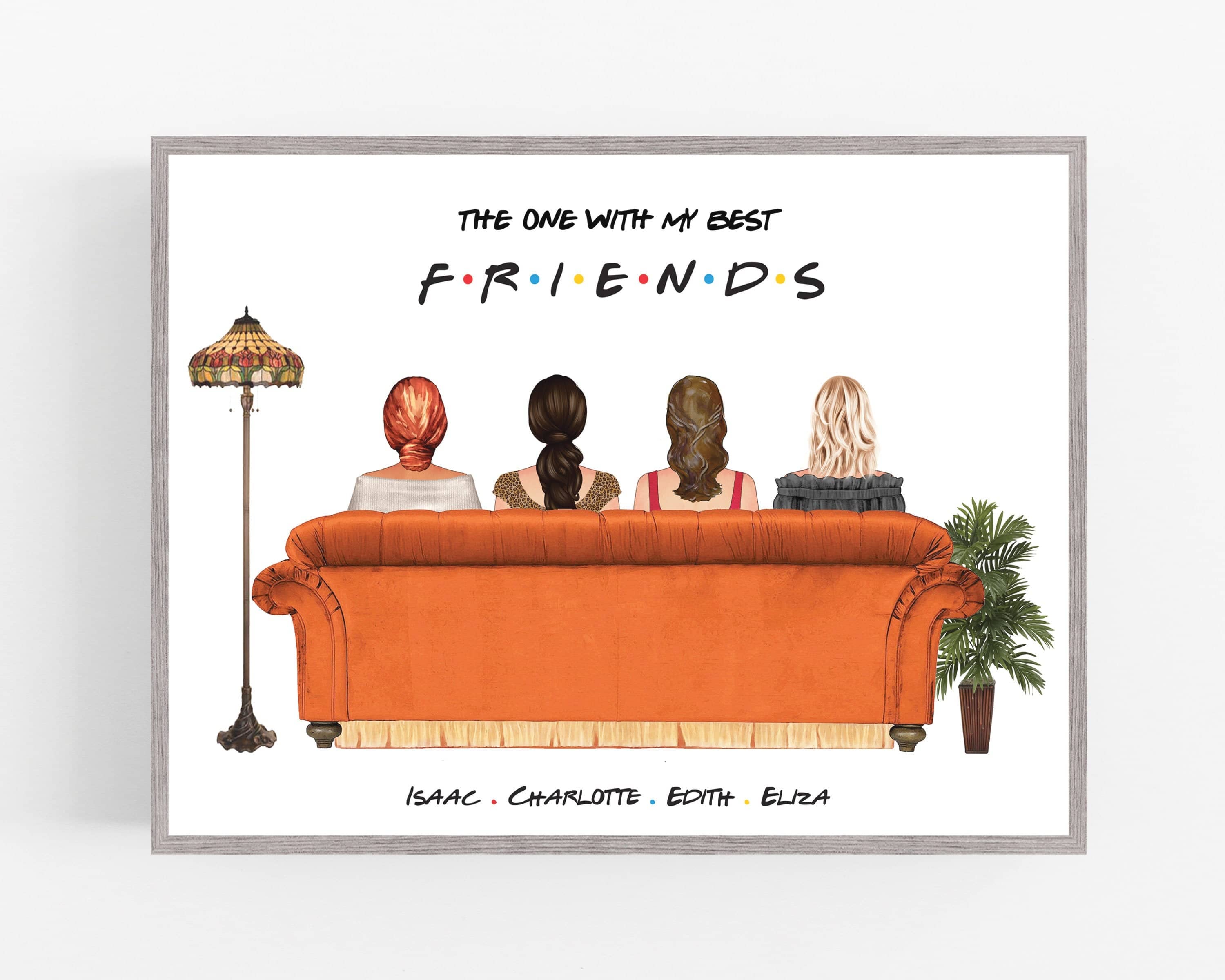 4 Best Friends Gift - The One With My Best Friends Personalised Print ...