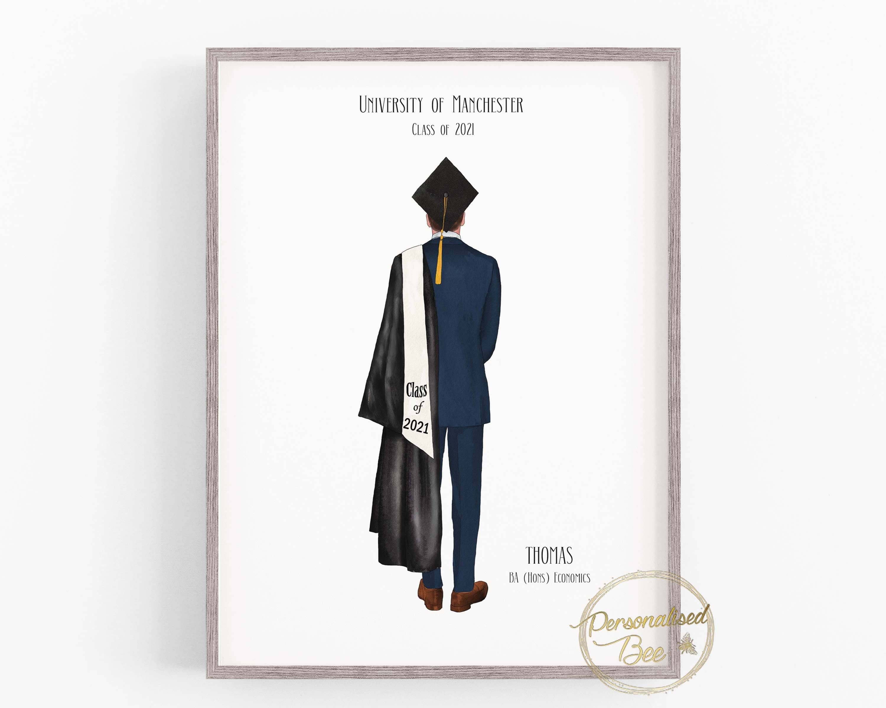 Male Graduation Gift, Personalised Print for Him, Class of 2023-24 Gra ...