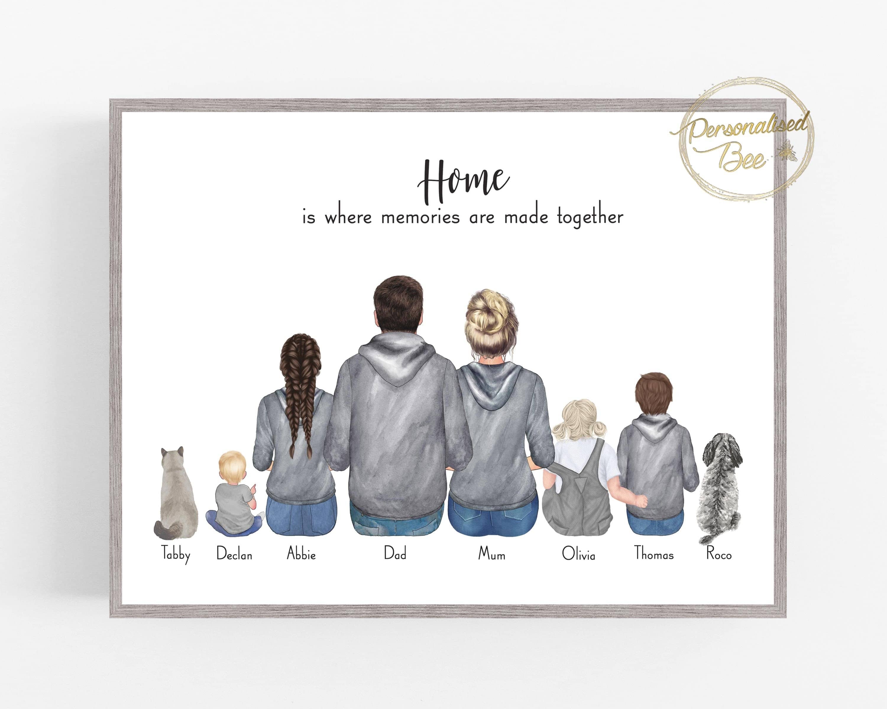 Personalised Family Illustration Print - Family Memories – PersonalisedBee