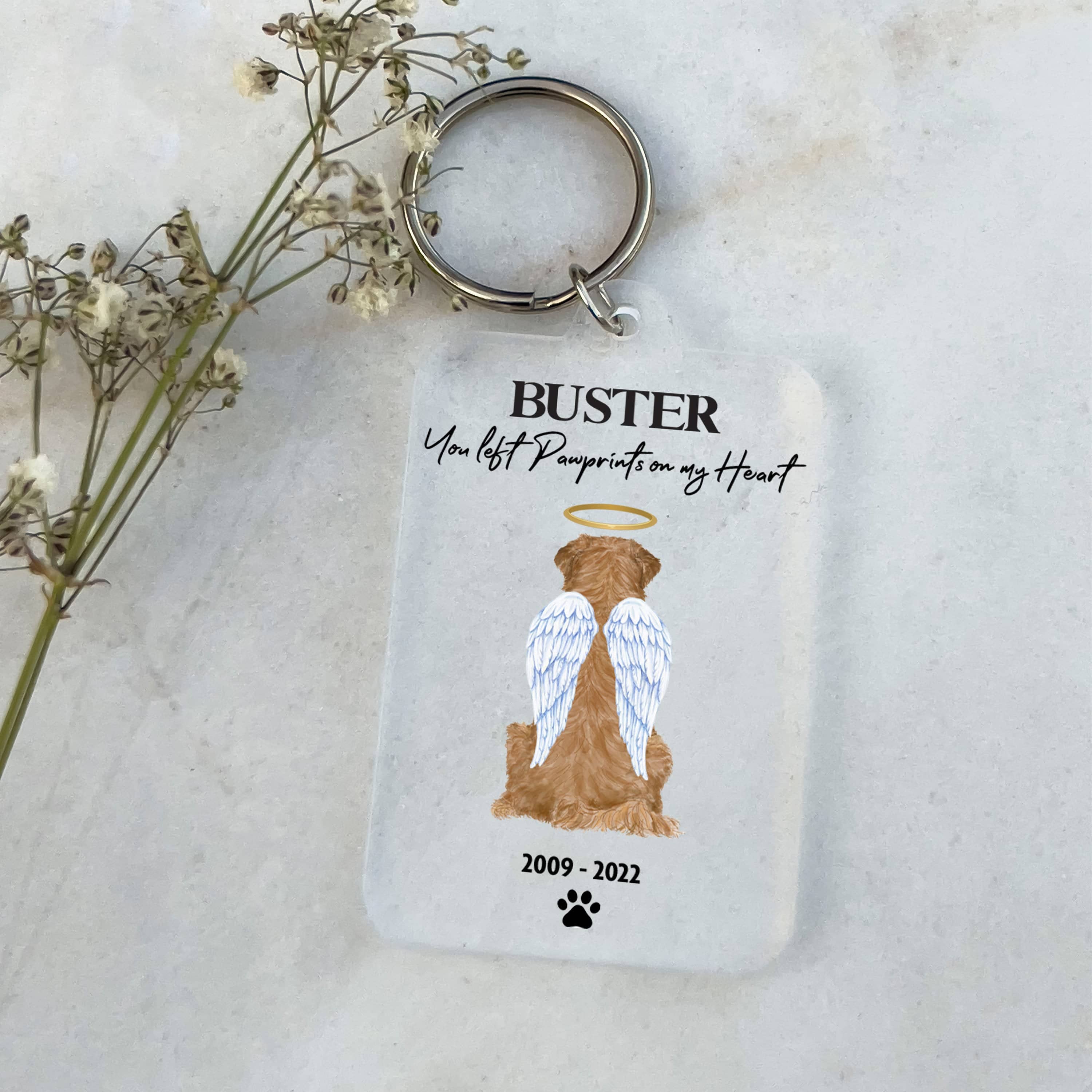 Pet Memorial Keyring, Dog Loss Gift, Cat Memorial, Pet Loss Sympathy P ...