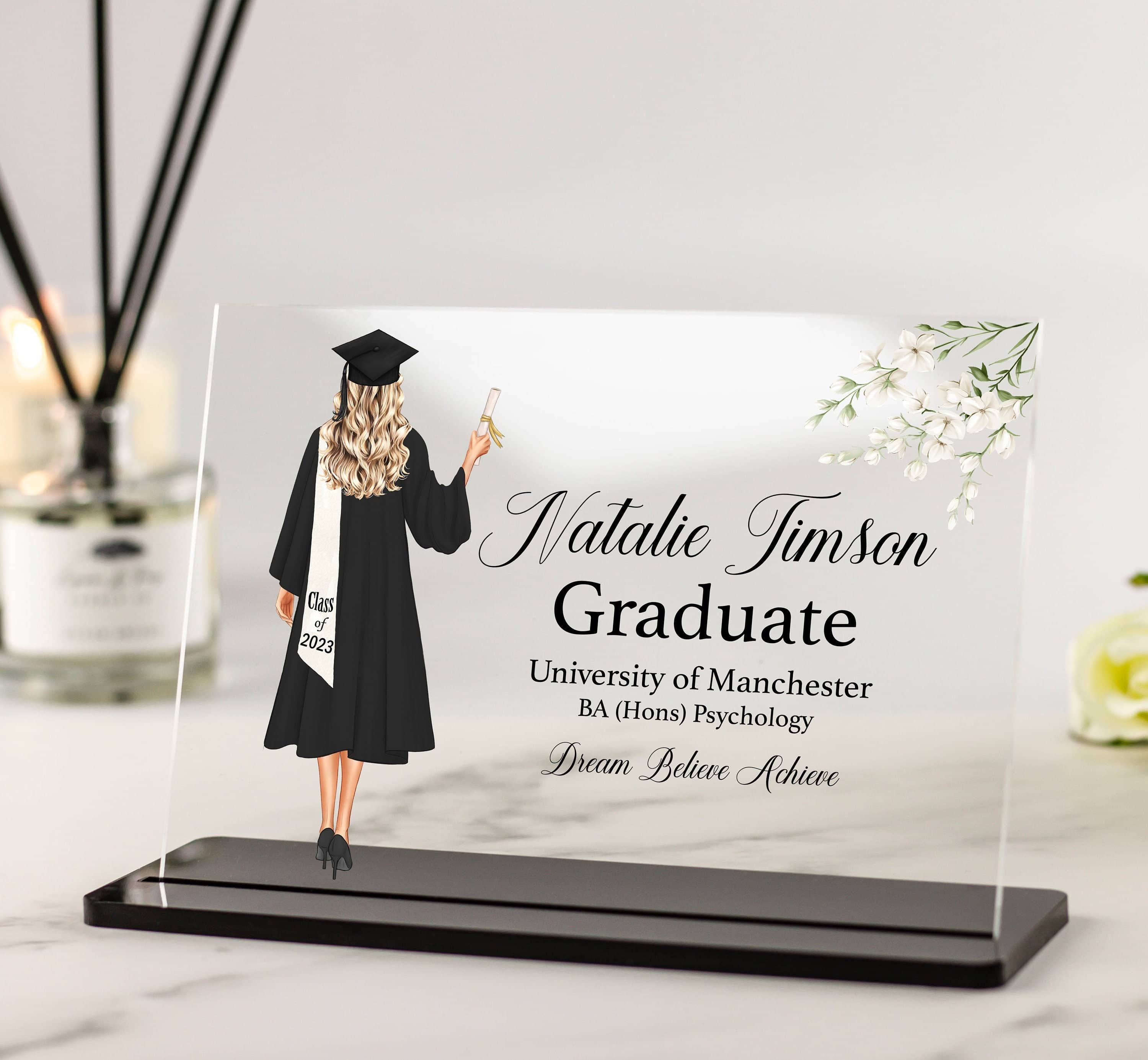 Dream Believe Achieve Graduation Design, Landscape Acrylic Plaque with ...