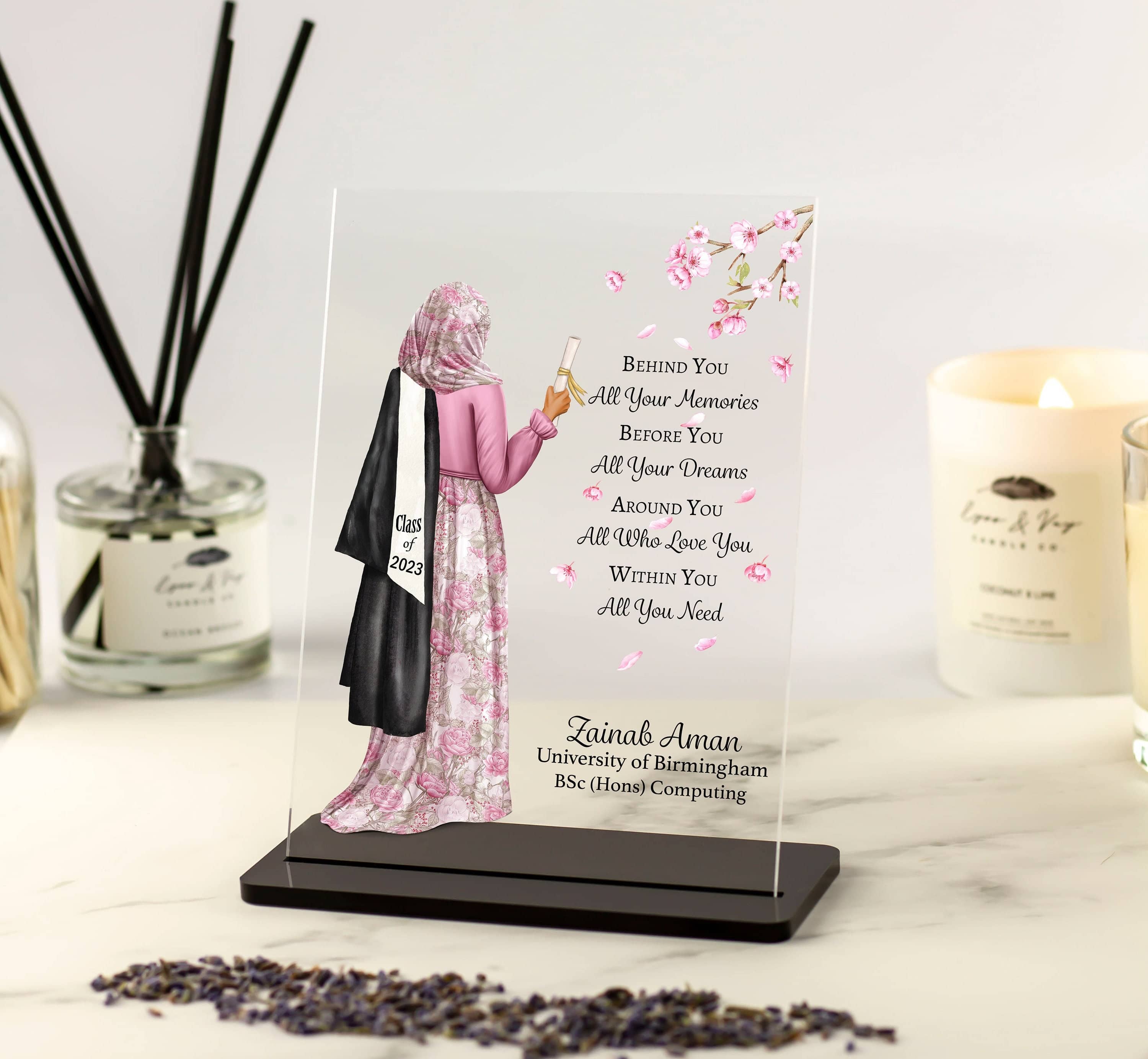 Muslim Graduation Gift for Her - Acrylic Plaque – PersonalisedBee