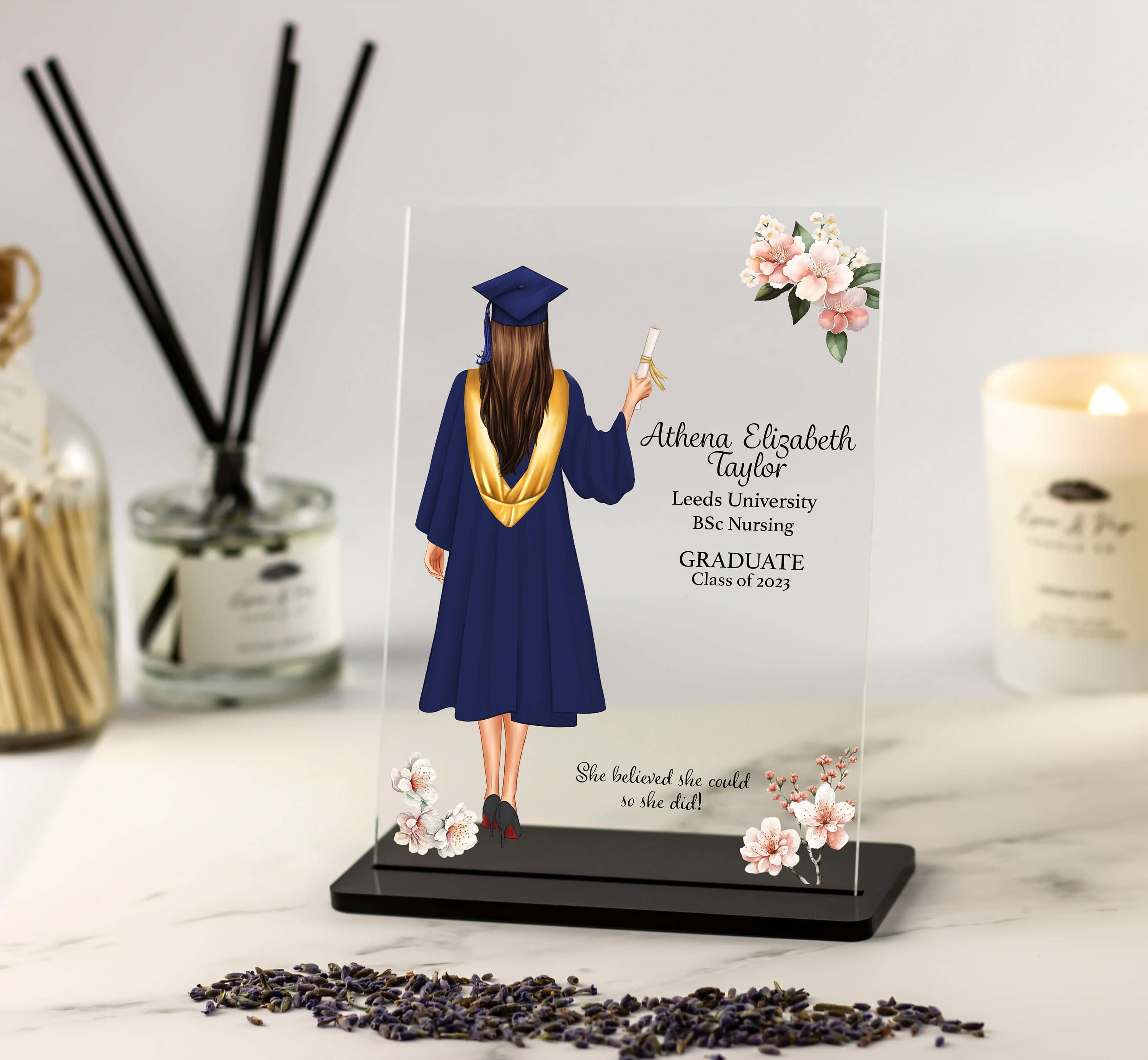 Custom Acrylic Graduation Plaque for Her, Class of 2023 or ANY YEAR ...