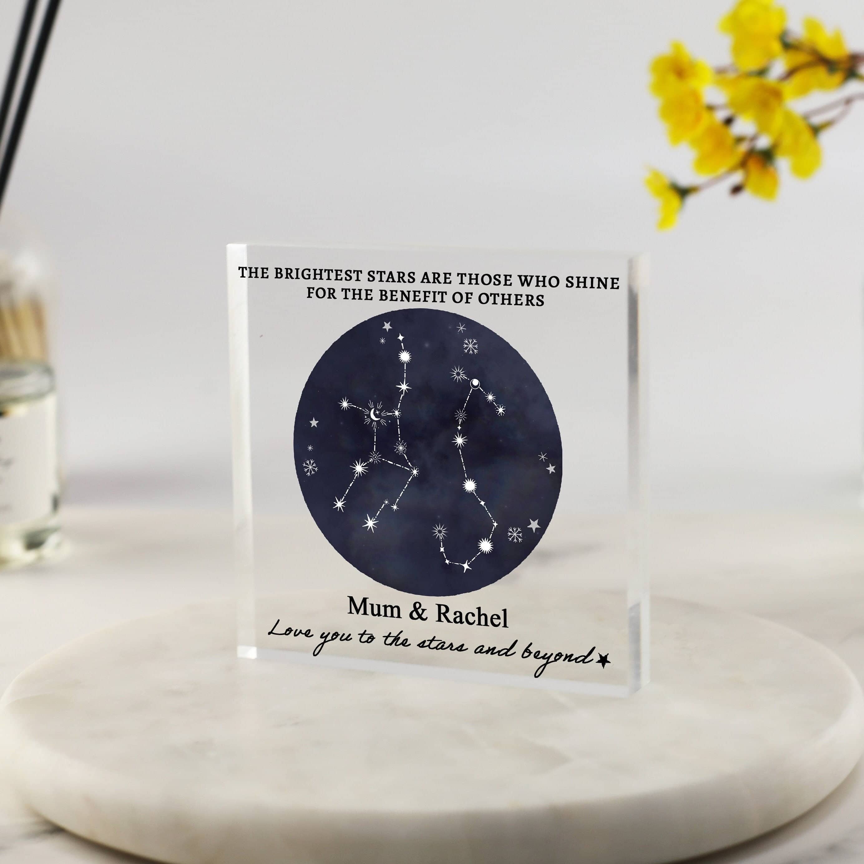 'The Brightest Stars' Personalised Star Sign Gift - Acrylic Block ...