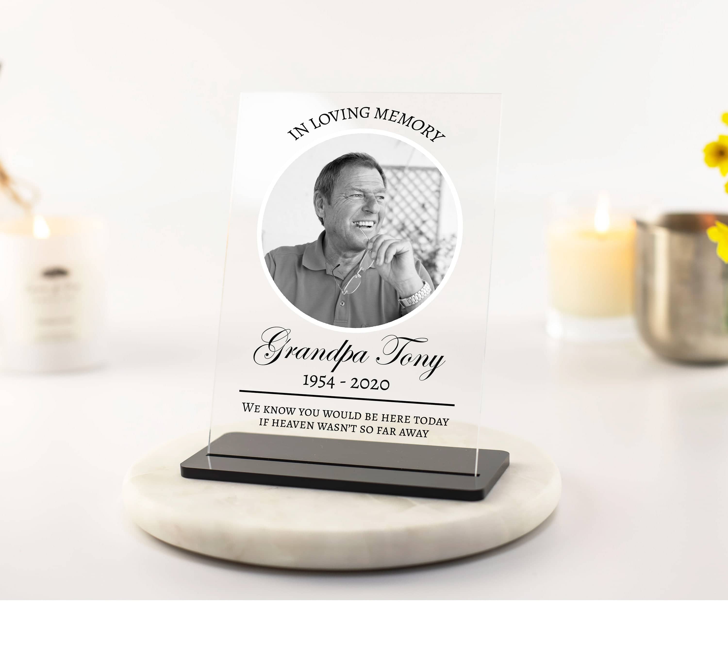 Memorial Plaque 'In Loving Memory' - Personalised Memorial Photo Plaqu ...